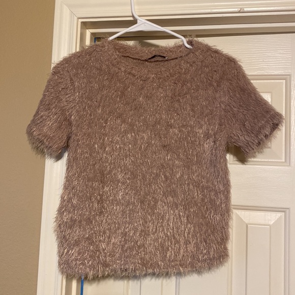 Zara | Tops | Zara Blush Fluffy Top | Poshmark